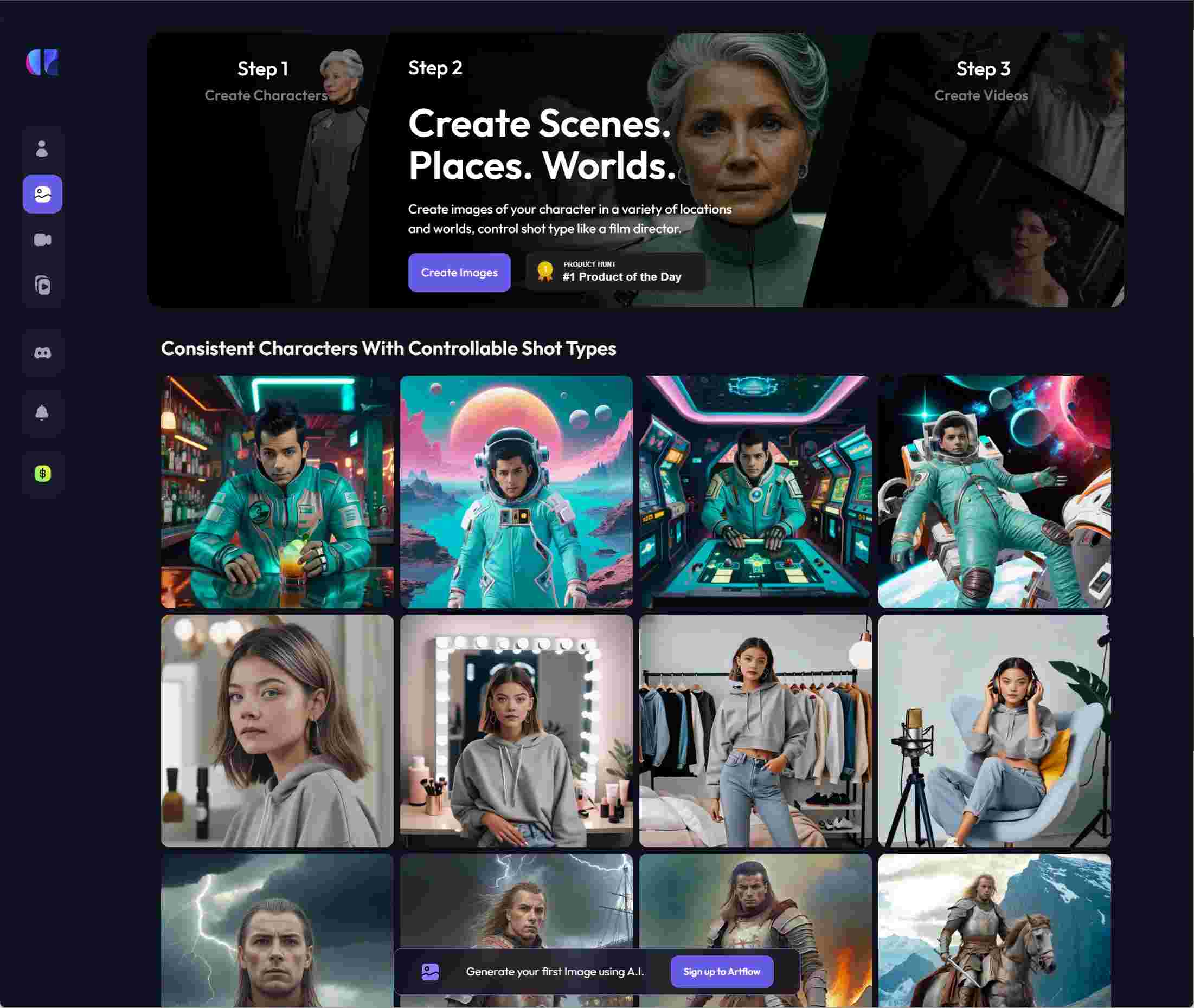 Artflow首页 - AI创建生成视频动画(app.artflow.ai) - 酷米站长网
