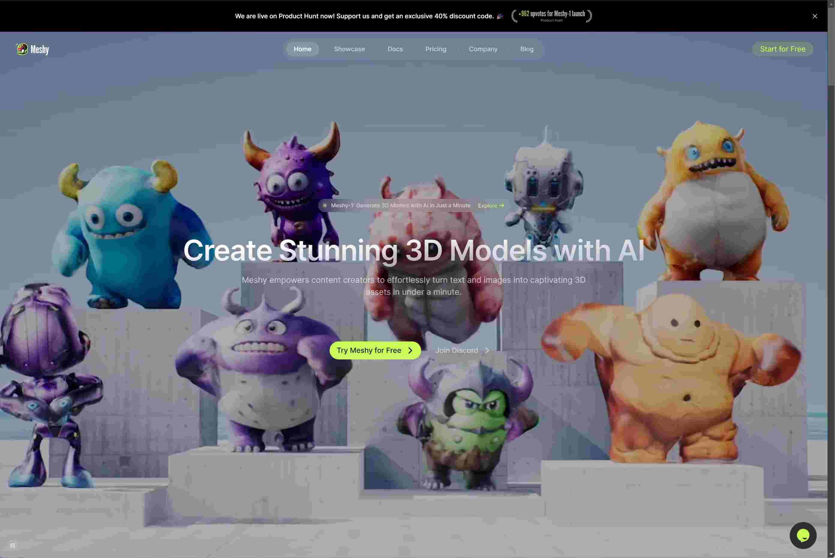 Meshy首页 - 利用AI创建令人惊叹的3D模型(meshy.ai) - 酷米站长网