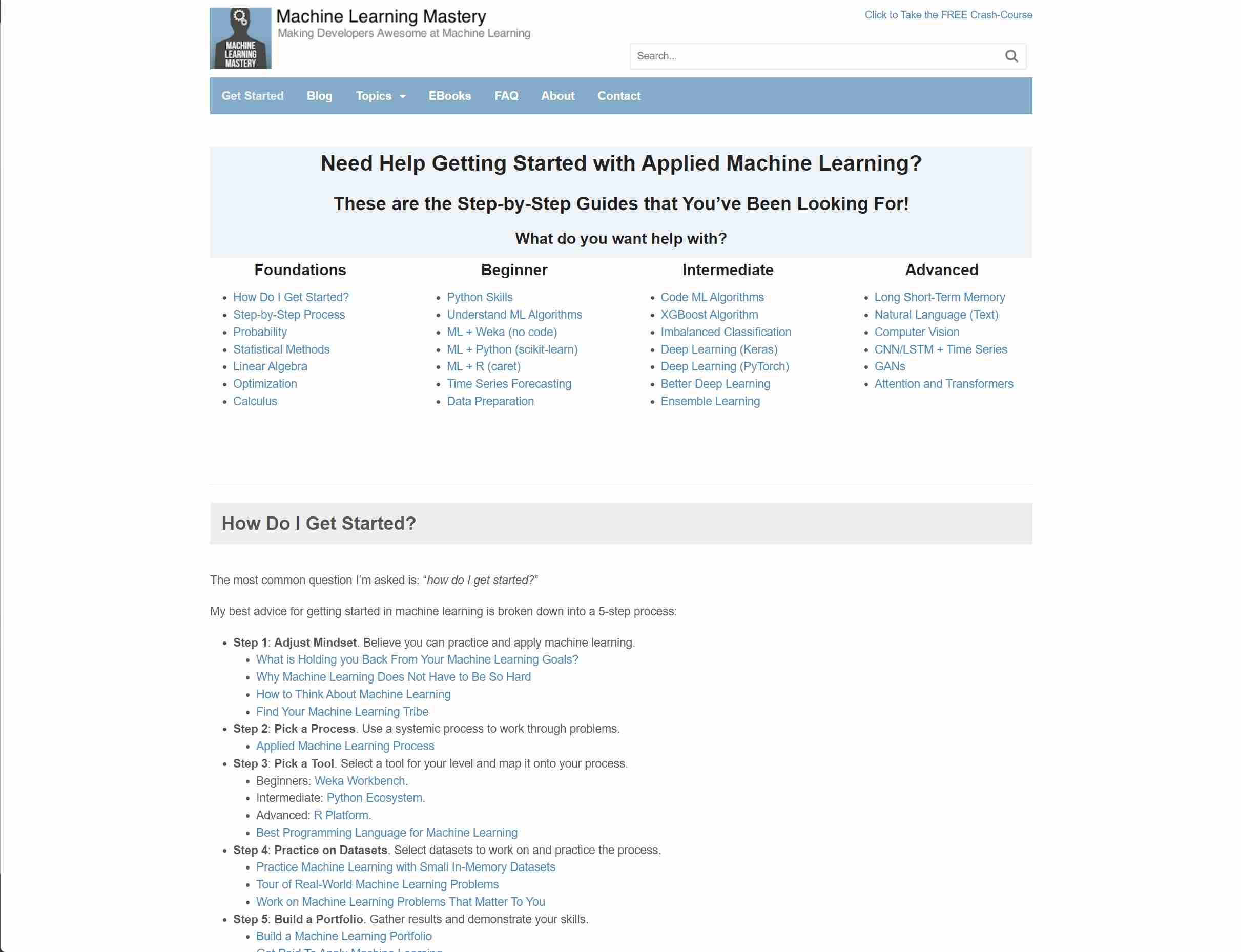 MachineLearningMastery首页 - 免费在线学习机器学习，从基础到高级(machinelearningmastery.com ...