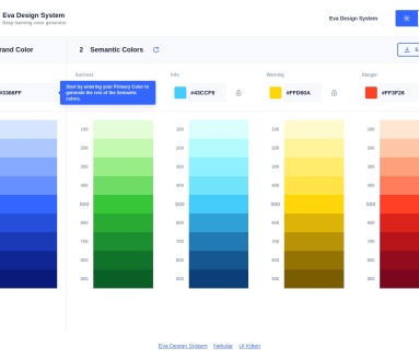 Eva Design System首页 - 基于深度学习的色彩生成工具(colors.eva.design) - 酷米站长网
