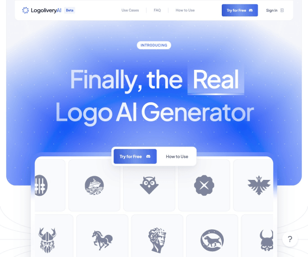 LogoliveryAI首页 - 免费的AI Logo生成器，提供SVG矢量格式(logolivery.ai) - 酷米站长网