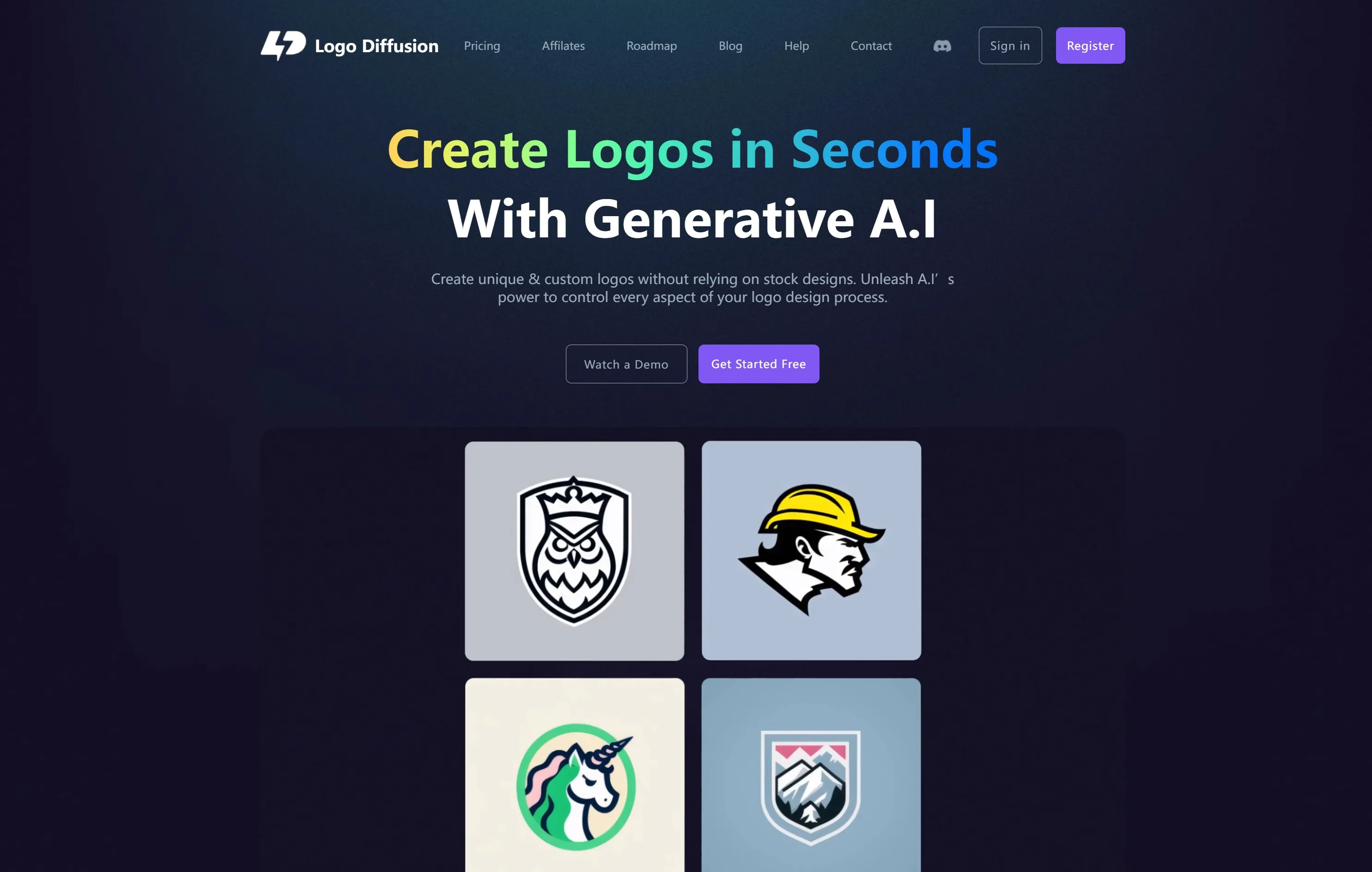 LogoDiffusion首页 - AI驱动的Logo和标志生成工具(logodiffusion.com) - 酷米站长网